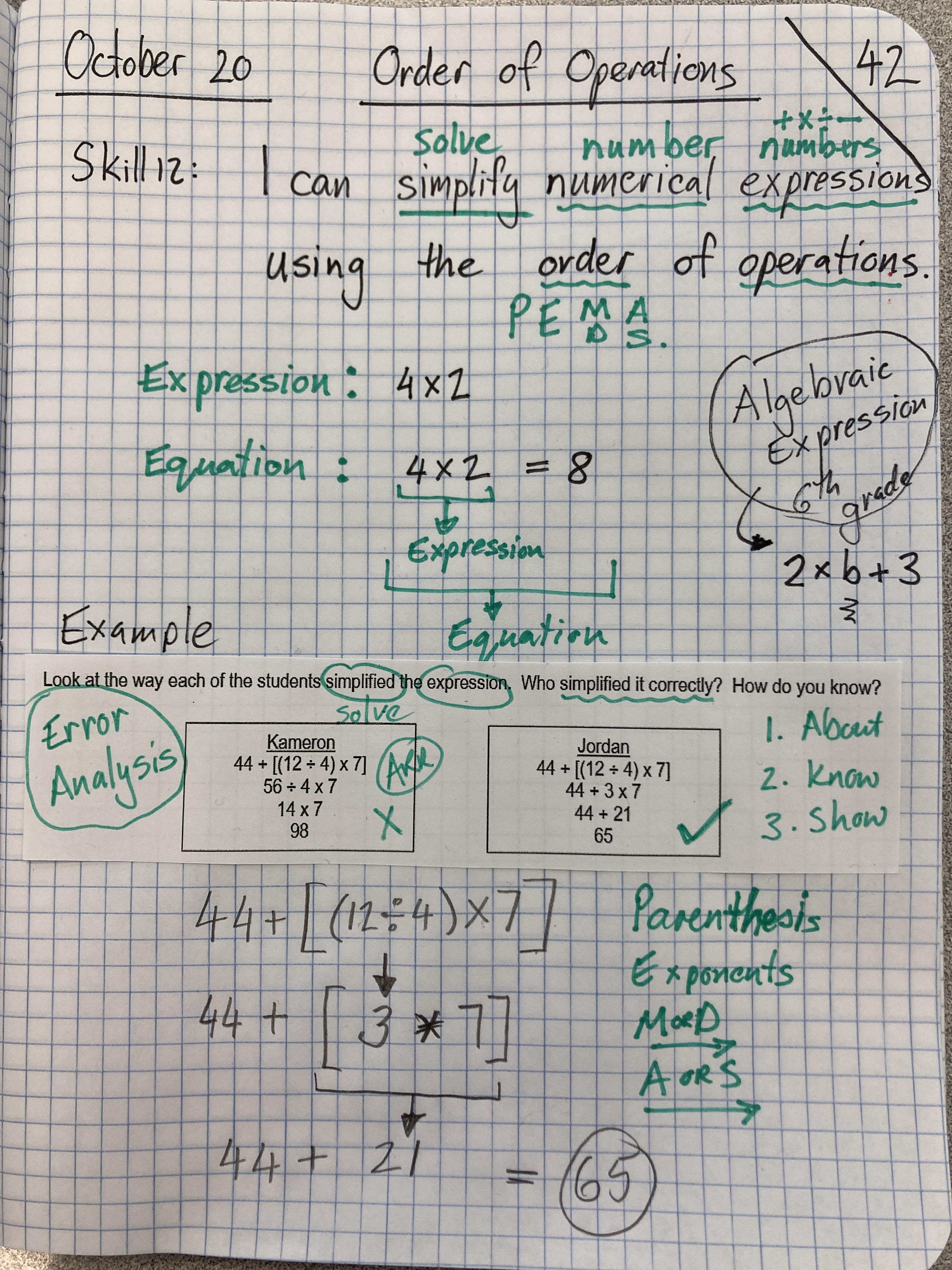 Order of operations: error analysis – Mr. J’s Math Class